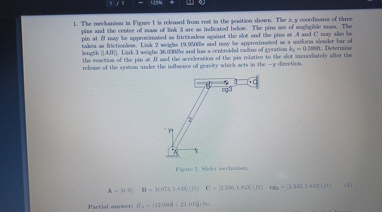 Solved 11|-125%||The mechanism in Figure 1 ﻿is released from | Chegg.com