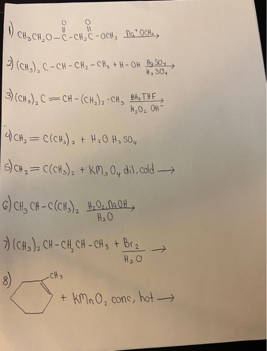 Solved 1) CH3CH2O−CO−CH2 NOC−OH3 Na+OCH3 2) | Chegg.com
