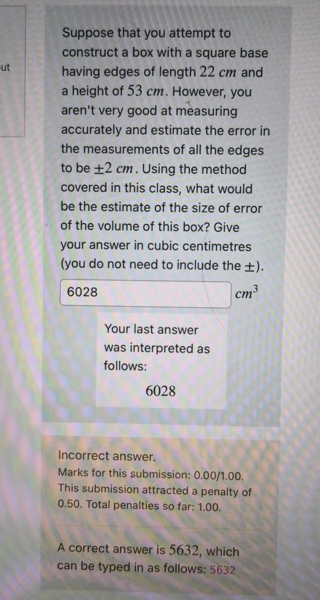 Solved Suppose that you attempt to construct a box with a | Chegg.com