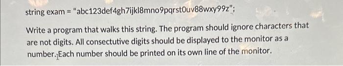 Solved string exam = | Chegg.com