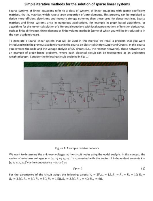 Simple iterative methods for the solution of sparse | Chegg.com