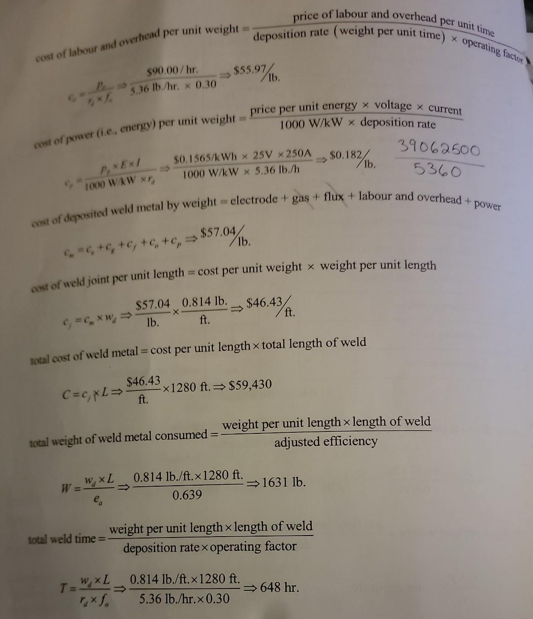 Solved 1. Calculate weld weight per unit length for each | Chegg.com