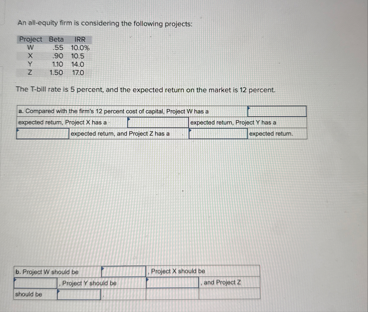 Solved An all-equity firm is considering the following | Chegg.com