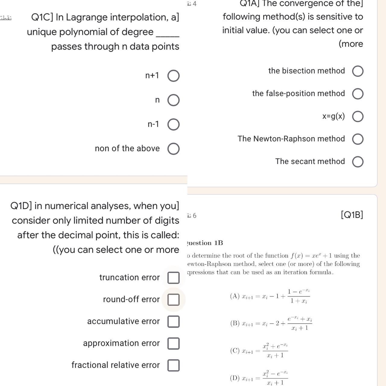 Solved 4نة Q1C] In Lagrange interpolation, a] unique | Chegg.com