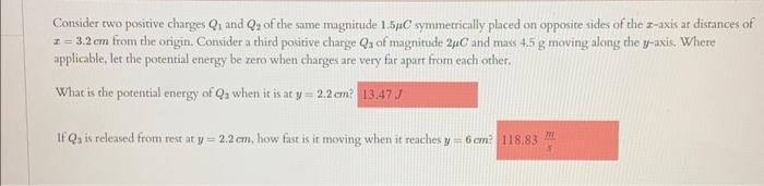 Solved Consider two positive charges Q1 and Q2 of the same | Chegg.com