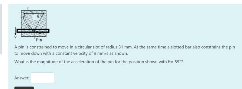 Solved fo Pin A pin is constrained to move in a circular | Chegg.com