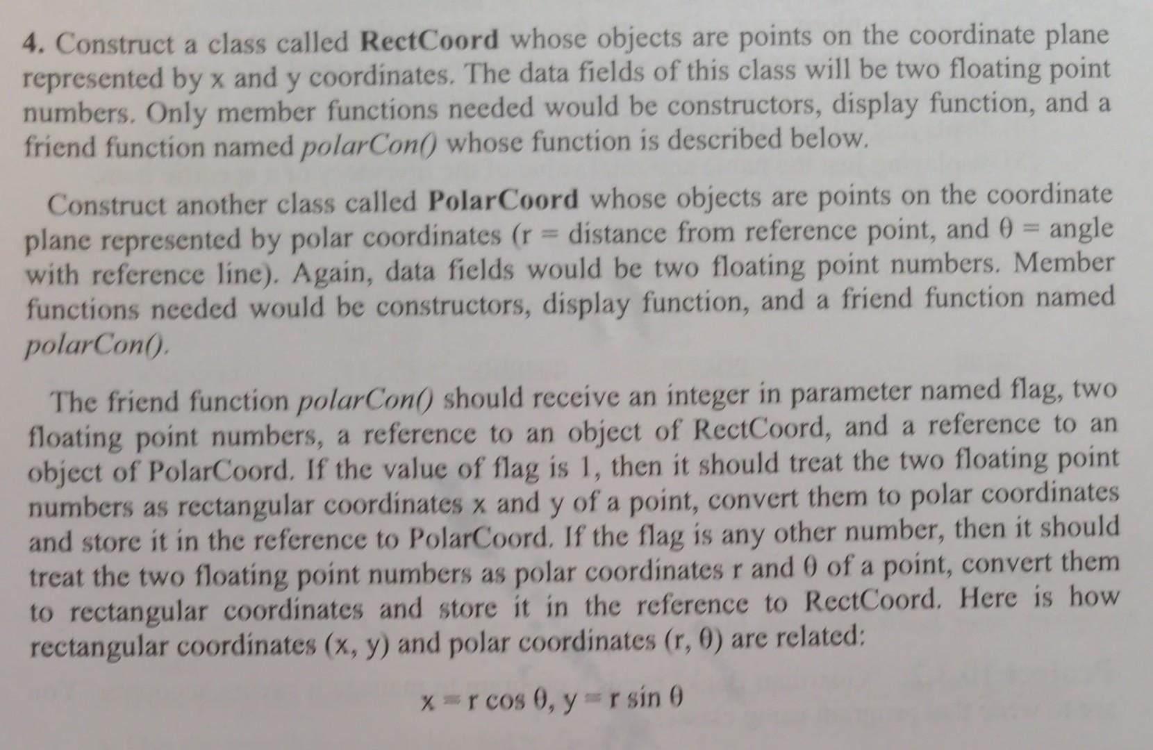 Solved 4. Construct a class called RectCoord whose objects | Chegg.com