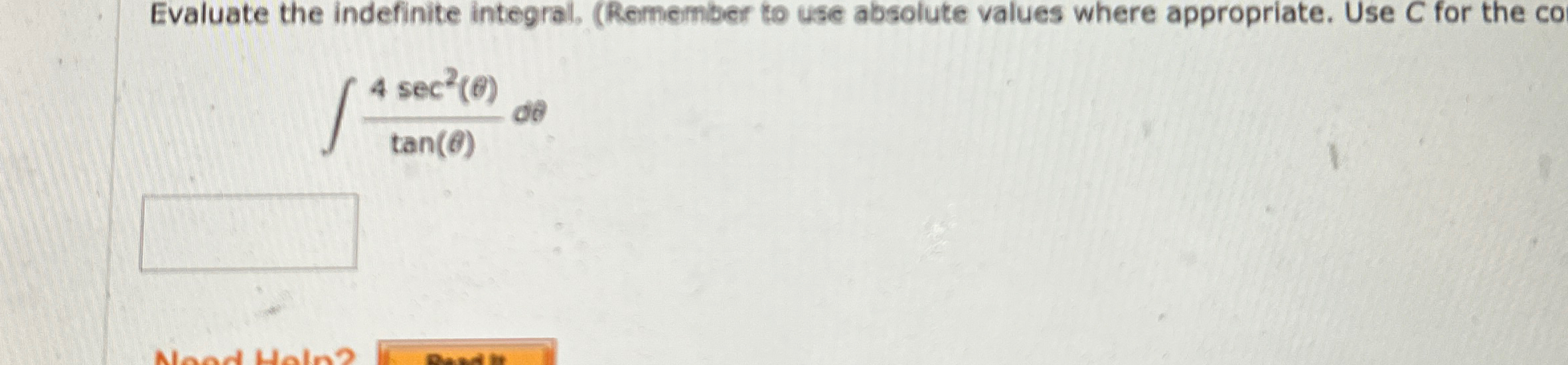 Solved Evaluate the indefinite integral, (Remember to use | Chegg.com