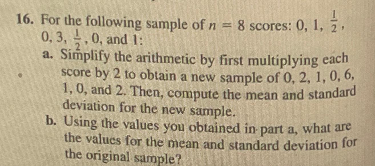 Solved For the following sample of n=8 ﻿scores: | Chegg.com