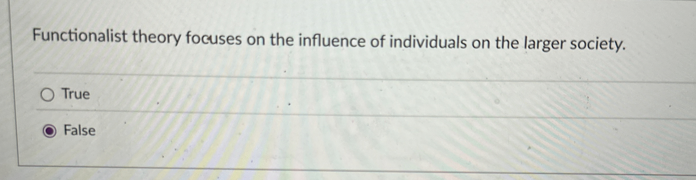 Solved Functionalist theory focuses on the influence of | Chegg.com