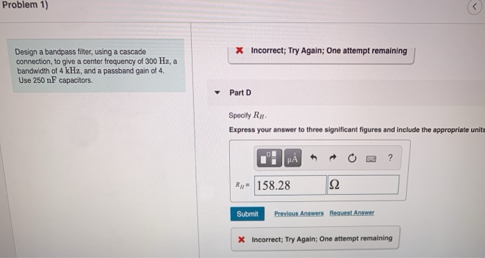 Solved Constants Design a bandpass filter, using a cascade | Chegg.com