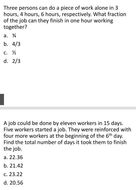 Solved Three persons can do a piece of work alone in 3 | Chegg.com