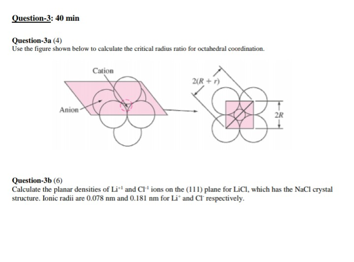 Solved Question-3: 40 min Question-3a (4) Use the figure | Chegg.com