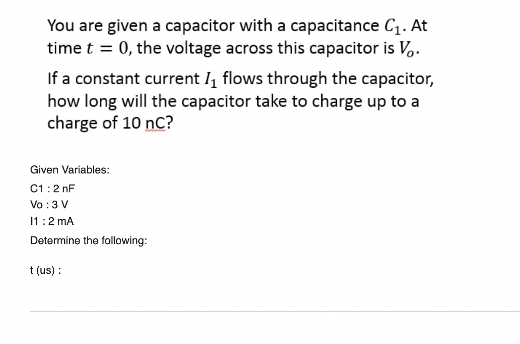 Solved You are given a capacitor with a capacitance C1. | Chegg.com
