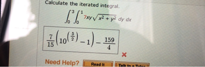 Solved Calculate the iterated integral. $$***/x2 + yż dy dx | Chegg.com