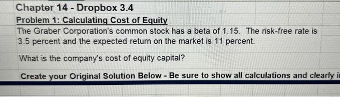Solved Chapter 14 - Dropbox 3.4 Problem 1: Calculating Cost | Chegg.com