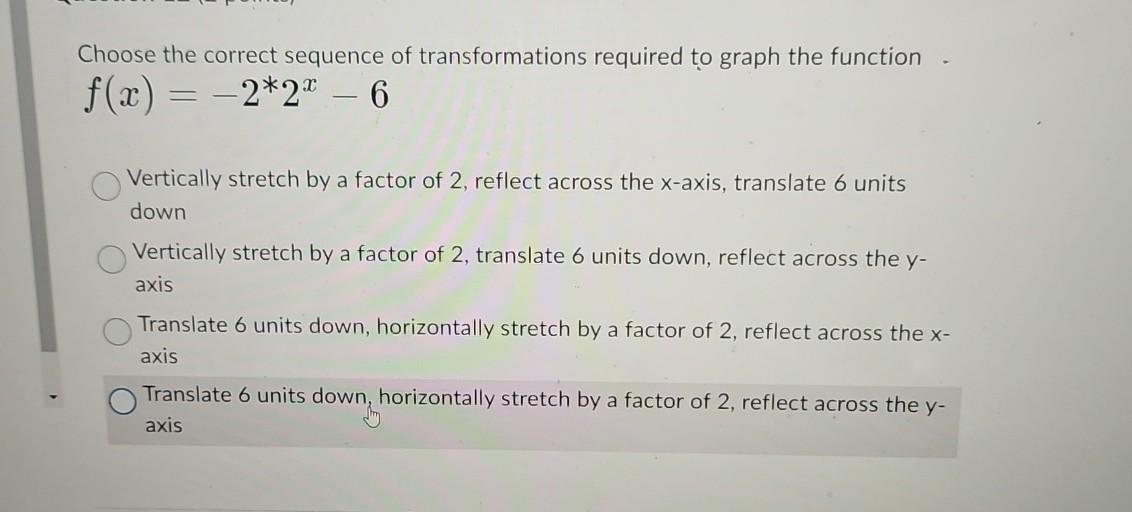 Solved Choose the correct sequence of transformations | Chegg.com