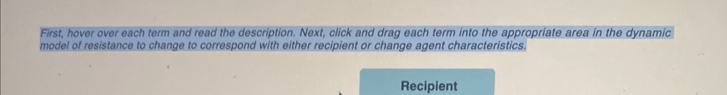 Solved First, hover over each term and read the description. | Chegg.com