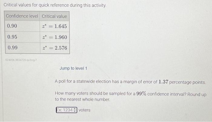 Solved Critical values for quick reference during this | Chegg.com