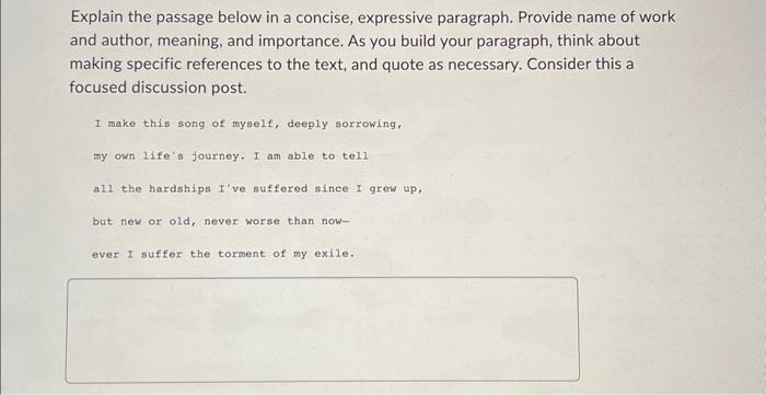 Explain the passage below in a concise, expressive | Chegg.com