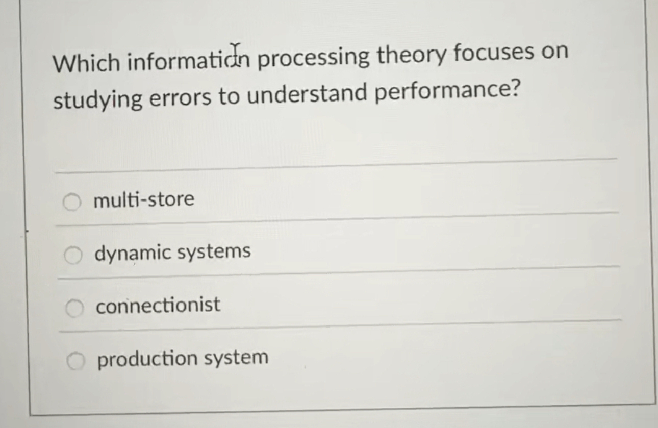 Which informatic) ﻿processing theory focuses on | Chegg.com