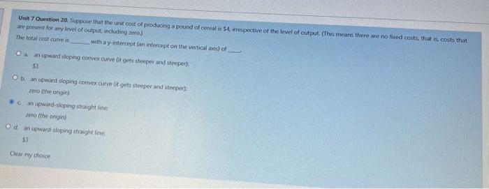 Solved Unit 7 Question 2a. Suppose that the une cost of | Chegg.com