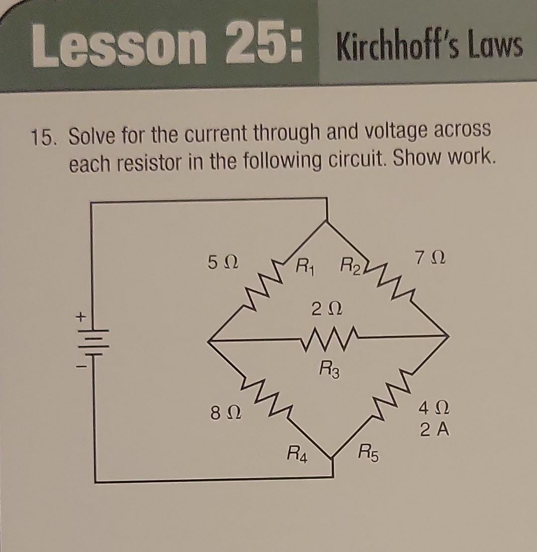 Solved solve for the current through and the voltage across | Chegg.com