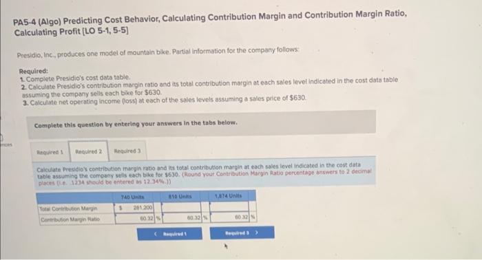 Solved PAS-4 (Aigo) Predicting Cost Behavior, Calculating | Chegg.com