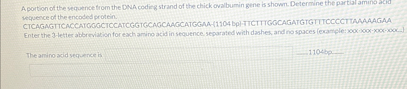 Solved A portion of the sequence from the DNA coding strand | Chegg.com