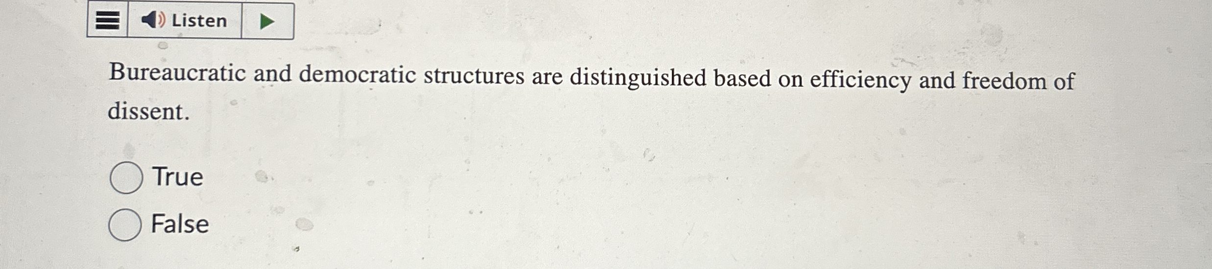 Solved Bureaucratic and democratic structures are | Chegg.com