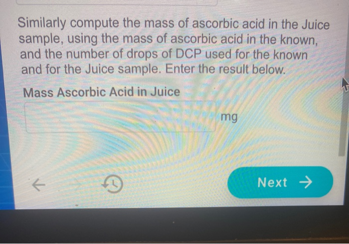 Solved X cle Mass of Reagent (9) 0.3030 Drops DCP in | Chegg.com