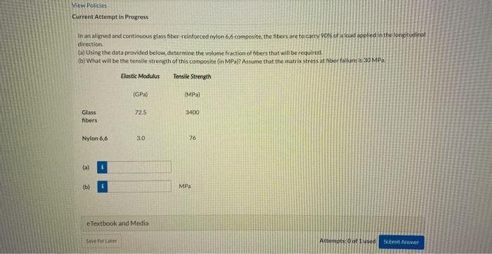 Solved In an aligned and continuous glass fiber-reintorced | Chegg.com