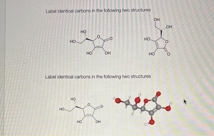Solved Label identical carbons in the following two | Chegg.com