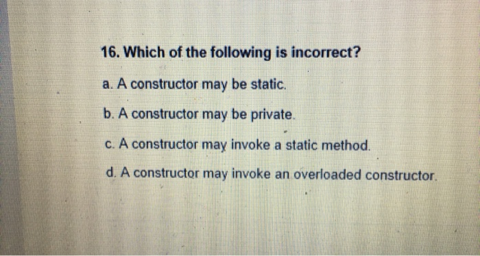 Solved 15 What Is The Output Of Running Class C Class A 0112