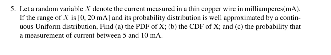 Solved Let a random variable x ﻿denote the current measured | Chegg.com