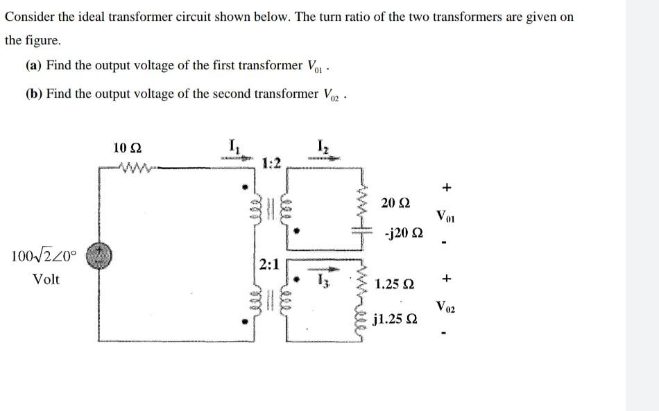 Solved Consider the ideal transformer circuit shown below. | Chegg.com