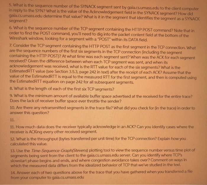 Solved 5. What is the sequence number of the SYNACK segment | Chegg.com