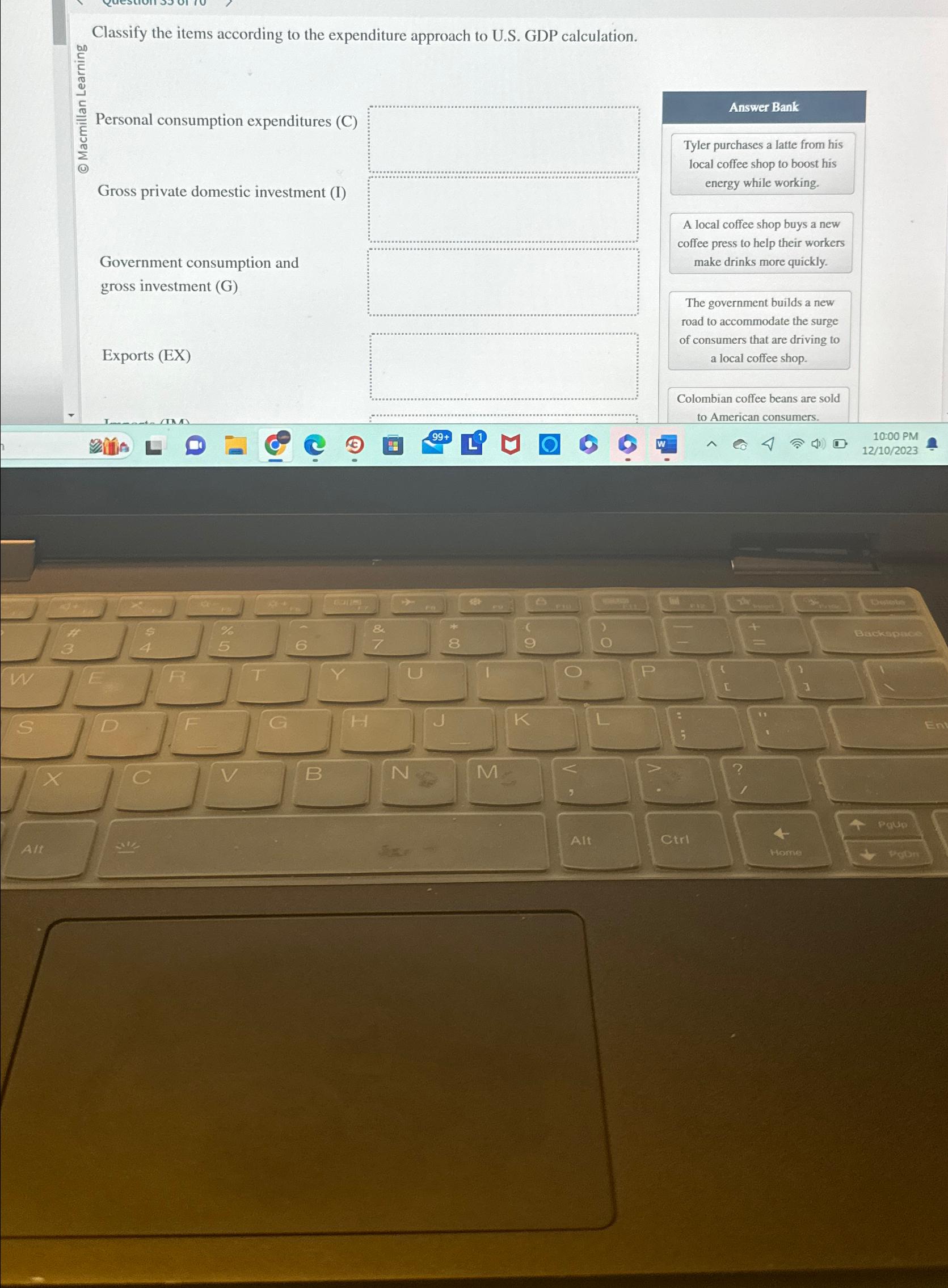 Solved Classify the items according to the expenditure | Chegg.com