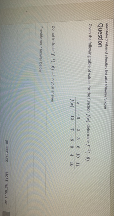 Solved Evaluate Composite Functions Given A Table Of Values