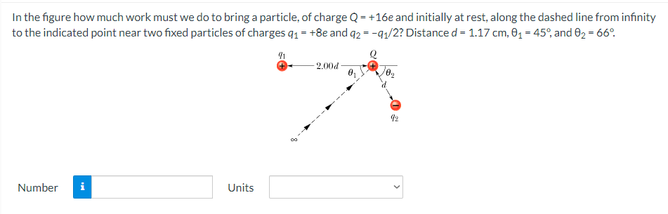 Solved In the figure how much work must we do to bring a | Chegg.com