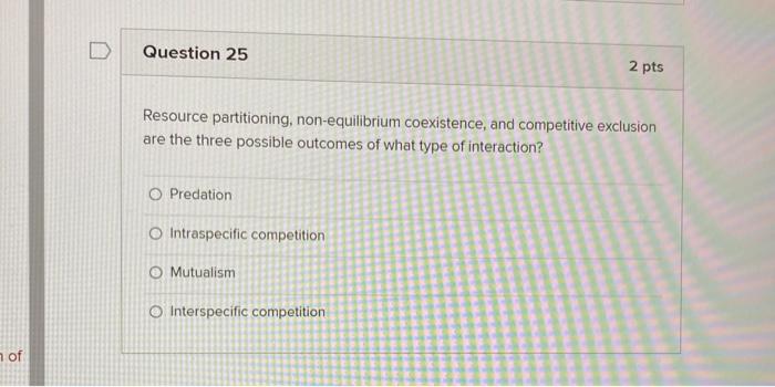 Solved Resource partitioning, non-equilibrium coexistence, | Chegg.com
