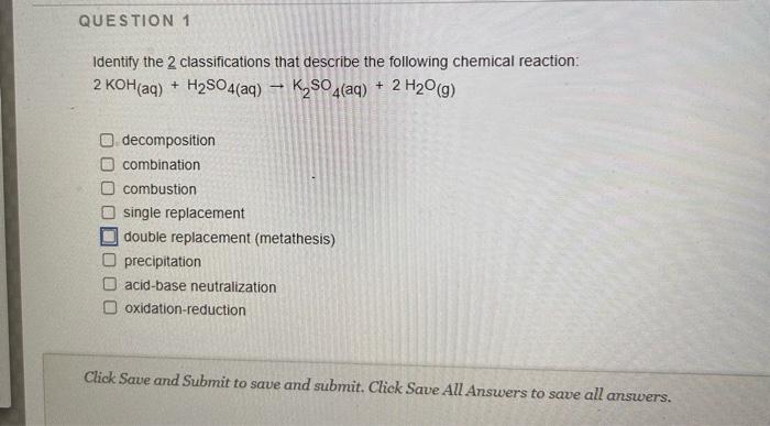 Solved Identify the 2 classifications that describe the | Chegg.com