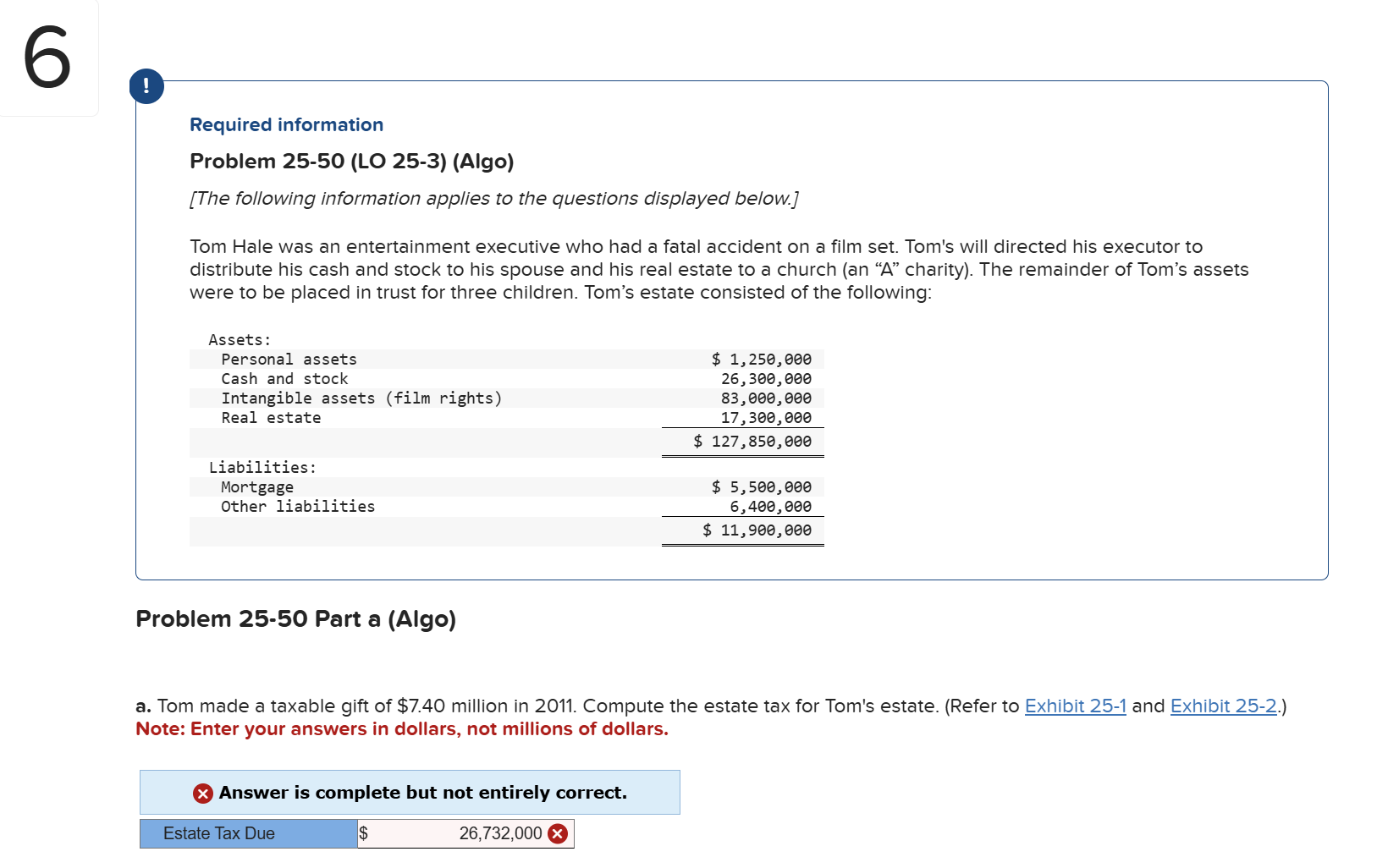 Required informationProblem 25-50 (LO | Chegg.com