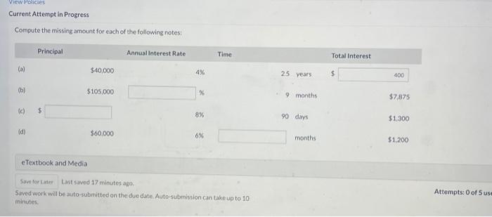 Solved Current Attempt in Progress Compute the missing | Chegg.com