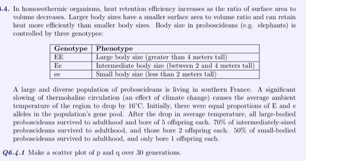 Solved 4. In homoeothermic organisms, heat retention | Chegg.com