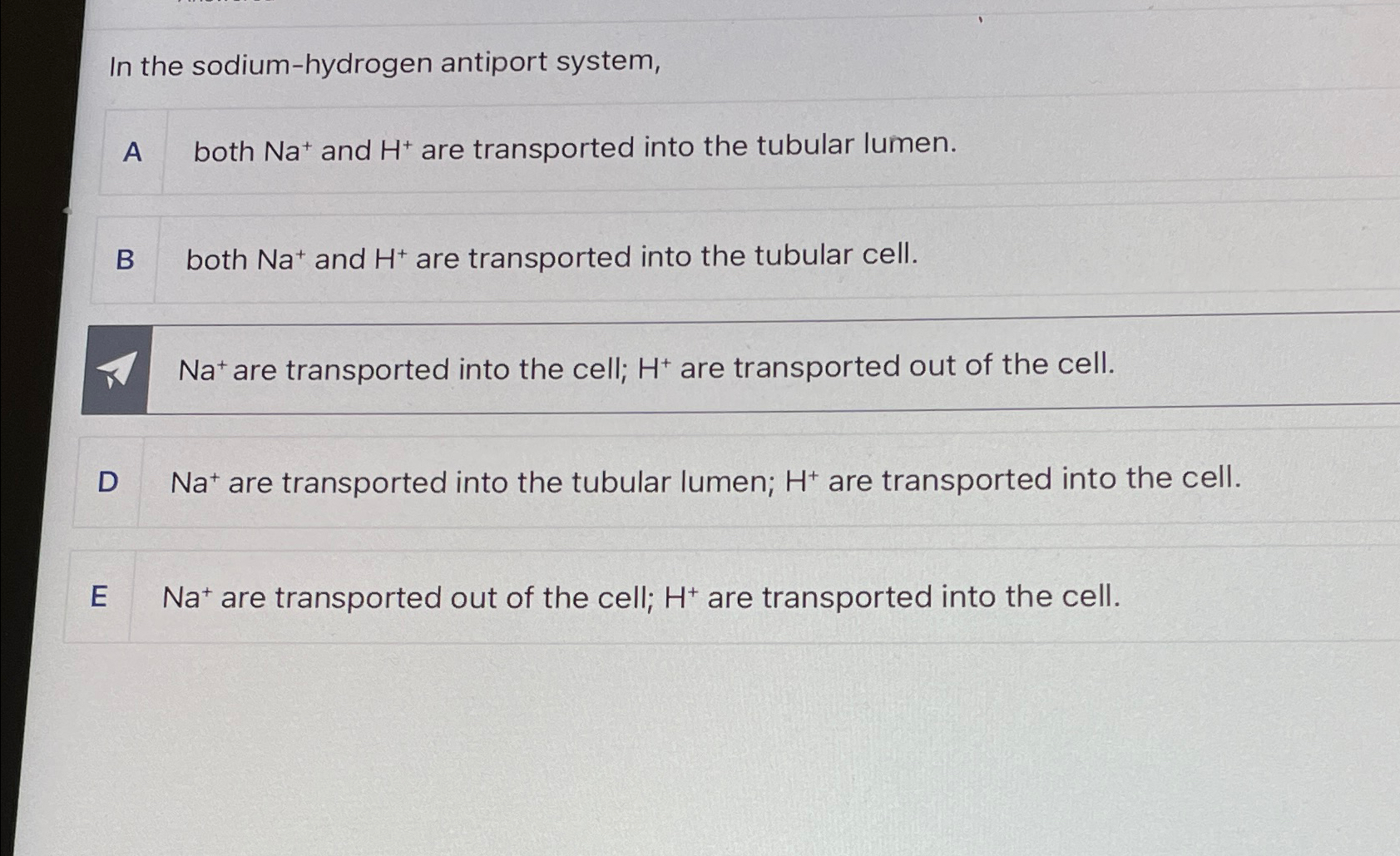 Solved In the sodium-hydrogen antiport system,A both Na+and | Chegg.com