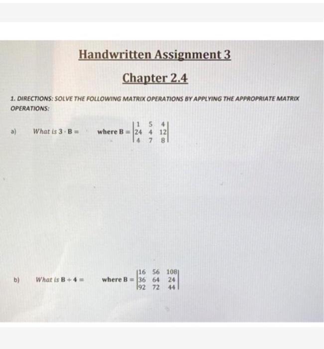 Solved Handwritten Assignment 3 Chapter 2.4 1. DIRECTIONS: | Chegg.com