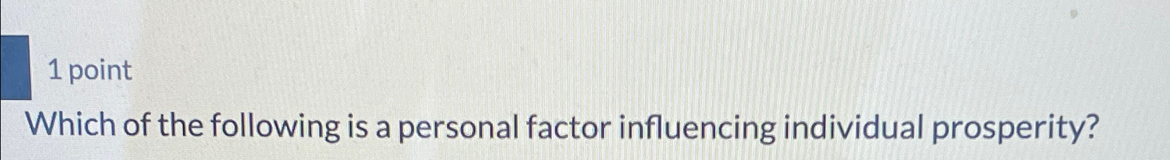 Solved Which of the following is a personal factor | Chegg.com