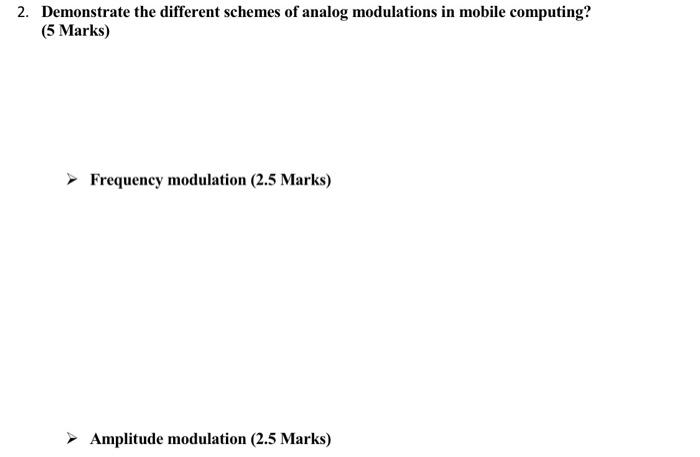 Solved 2. Demonstrate the different schemes of analog | Chegg.com