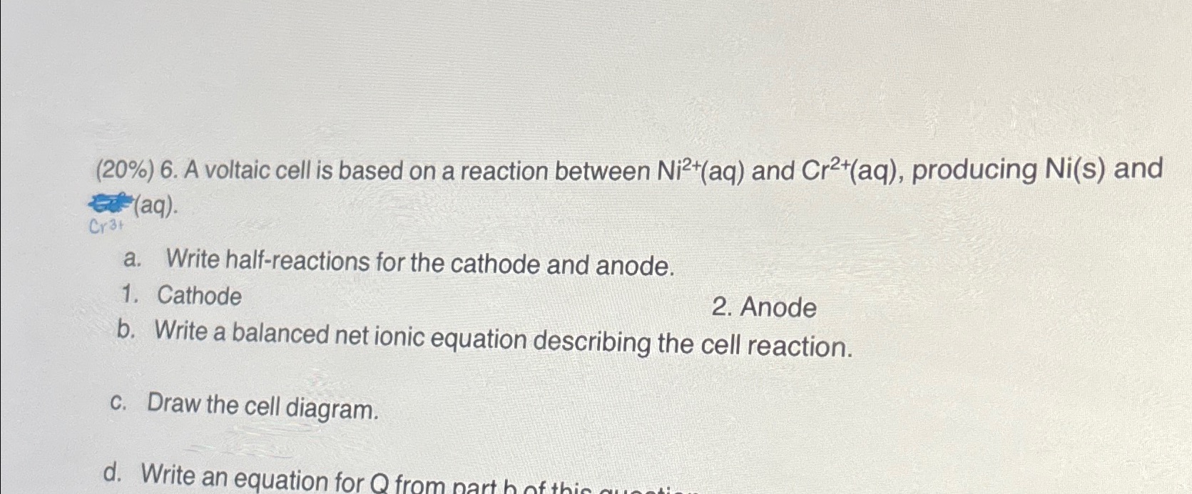 Solved (10%) 1. ﻿For the following reactions, indicate | Chegg.com